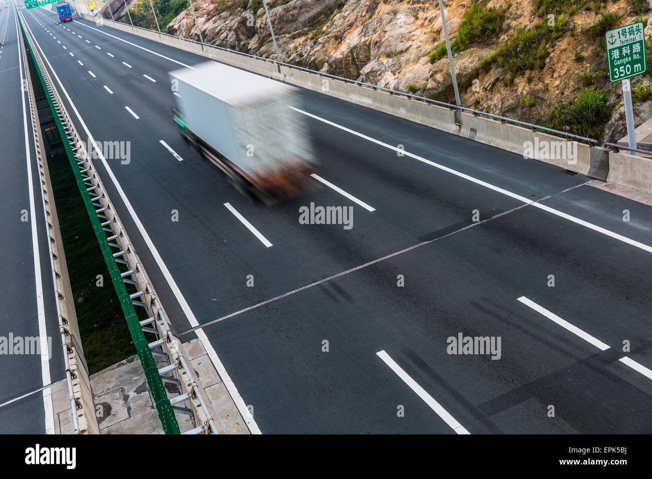 Truck road view hi-res stock photography and images - Alamy