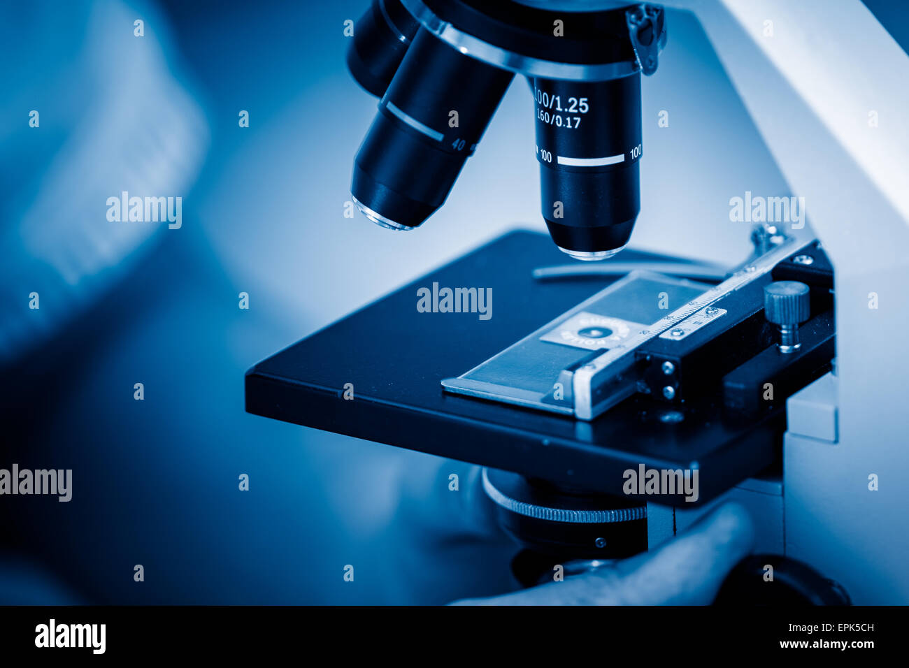 Working with Microscope Stock Photo - Alamy