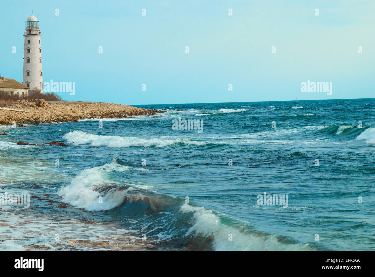 Lighthouse on the coast Stock Photo - Alamy