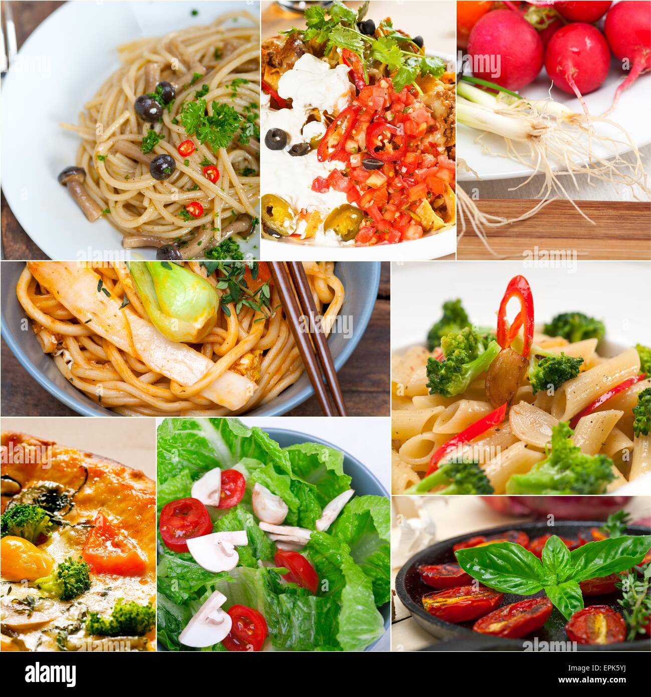 healthy Vegetarian vegan food collage Stock Photo - Alamy