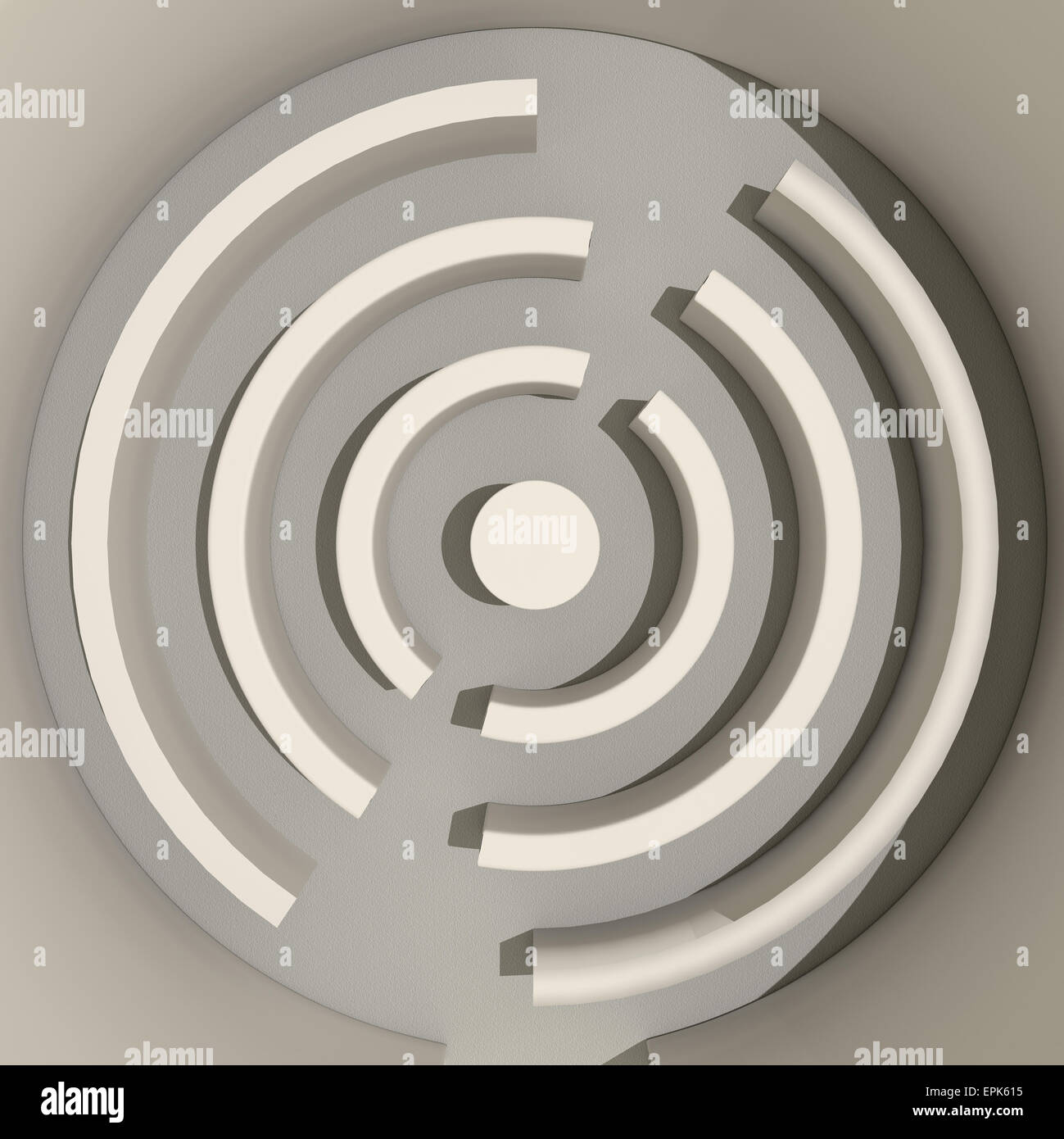3d rendering of a circular maze Stock Photo - Alamy