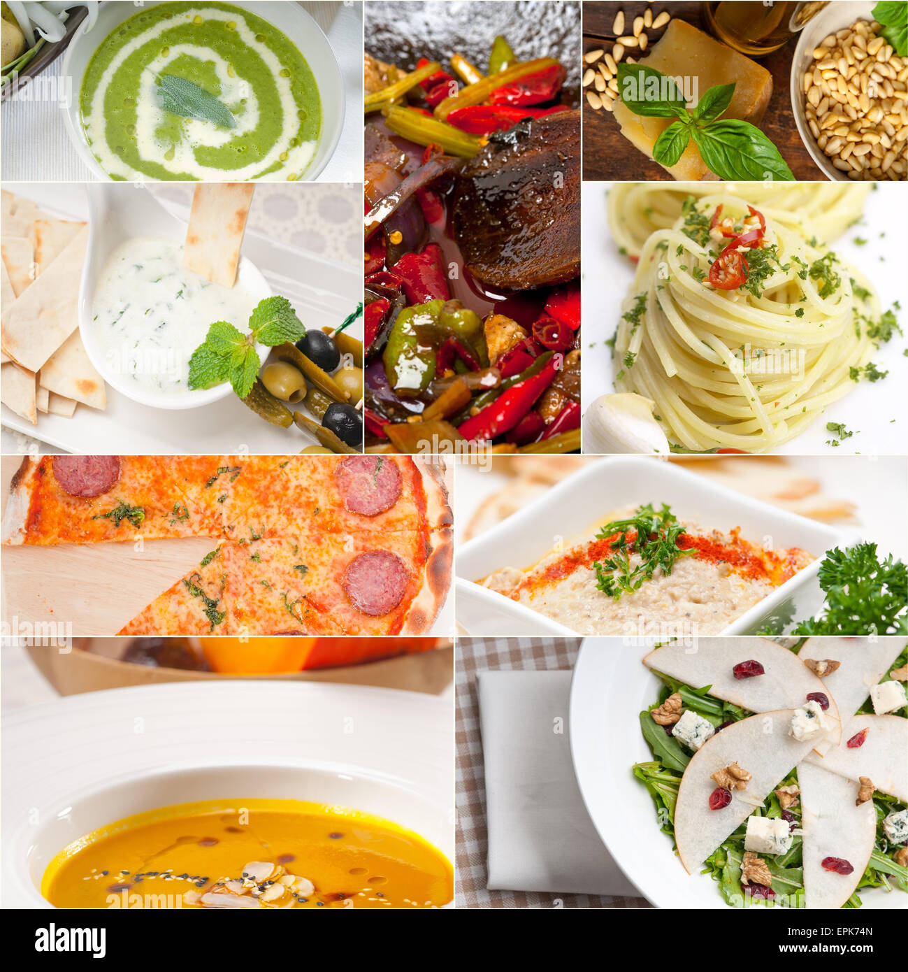 healthy and tasty Italian food collage Stock Photo - Alamy