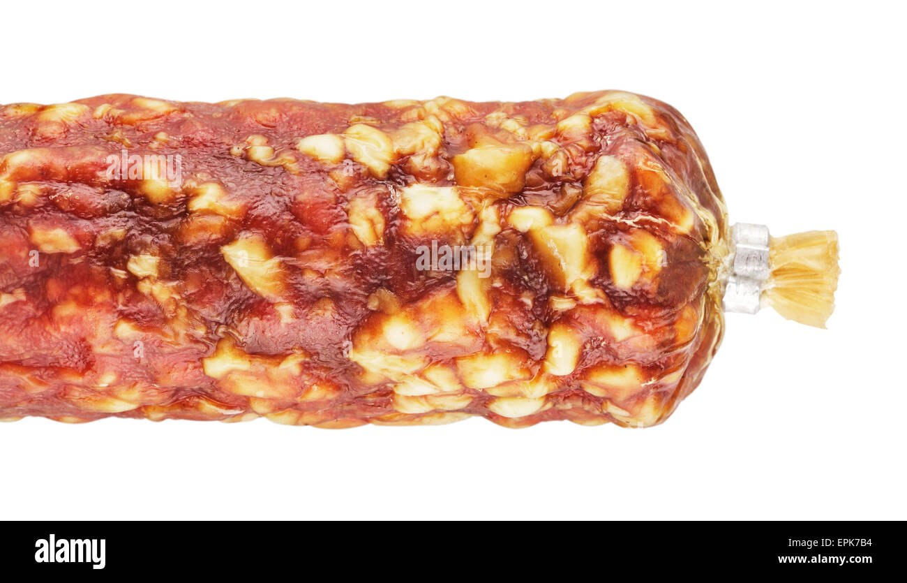 smocked sausage loaf, isolated on white background Stock Photo - Alamy