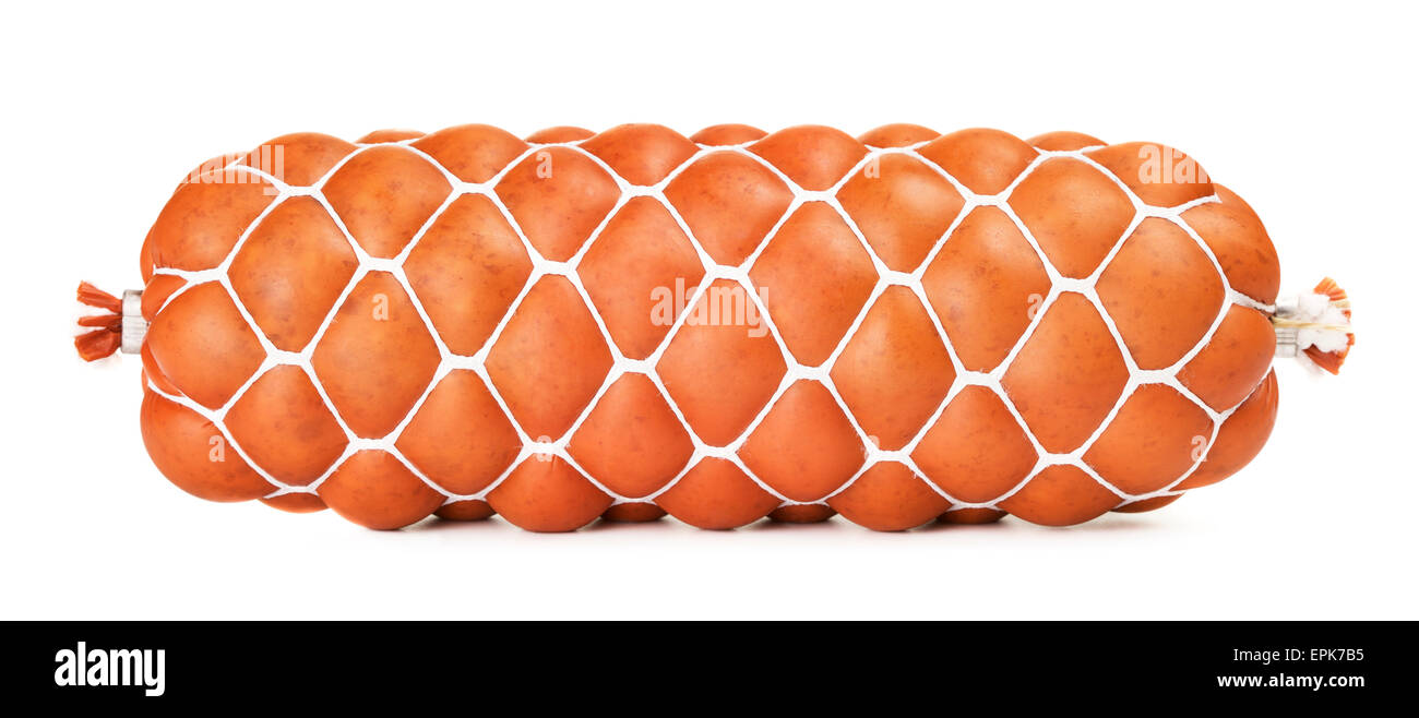 boiled sausage loaf, isolated on white background Stock Photo - Alamy