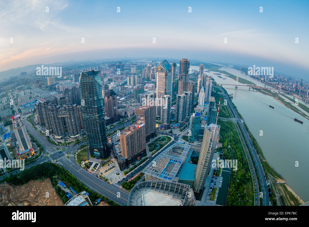 Aerial view city Stock Photo - Alamy