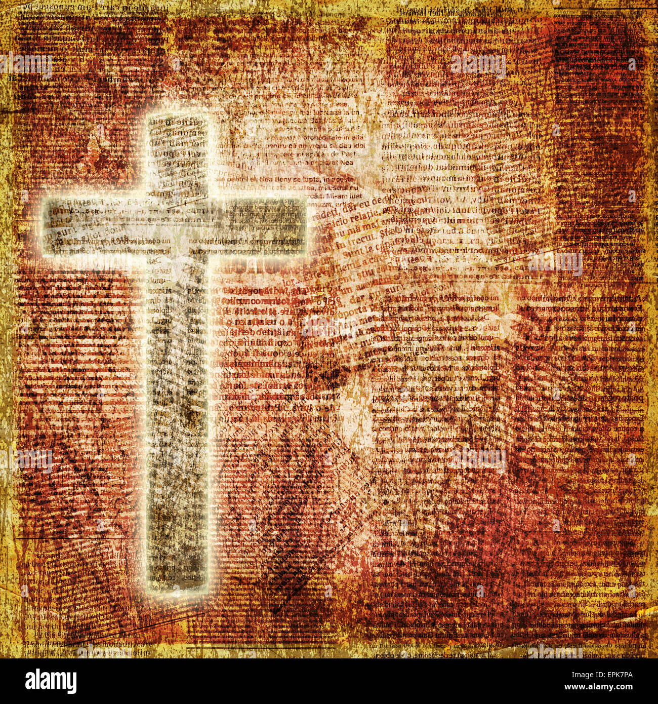 Glowing holy cross on abstract paper background Stock Photo - Alamy