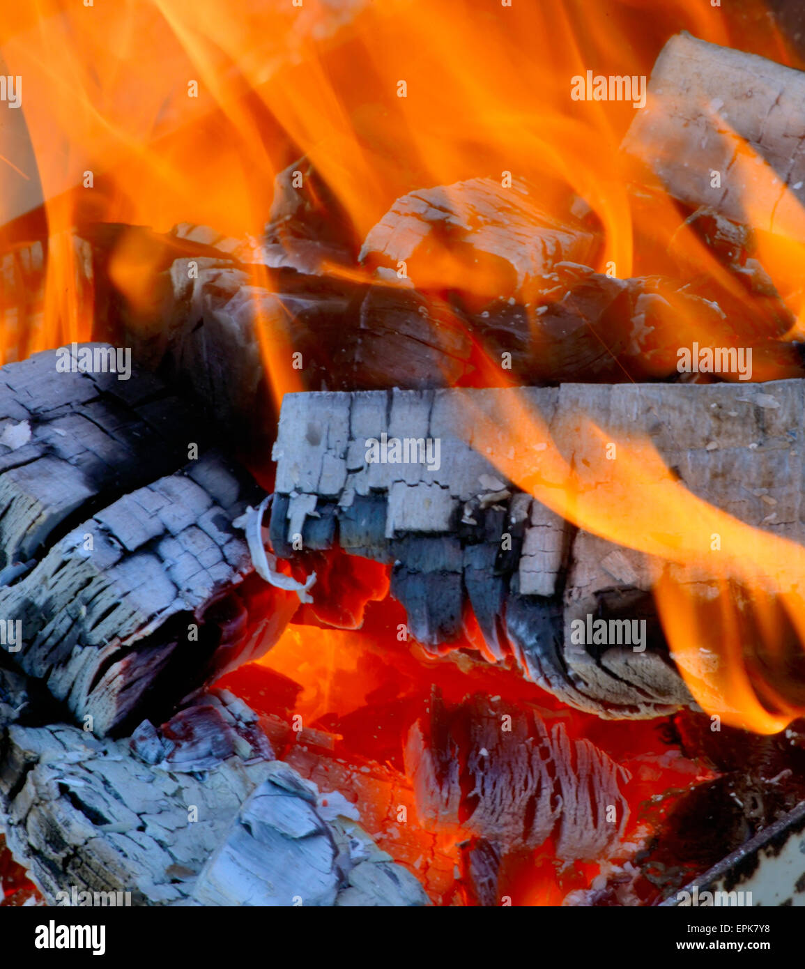 crest of flame on burning wood Stock Photo - Alamy