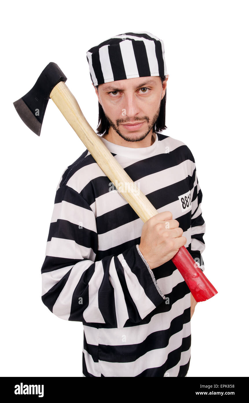 Prison inmate isolated on the white background Stock Photo - Alamy