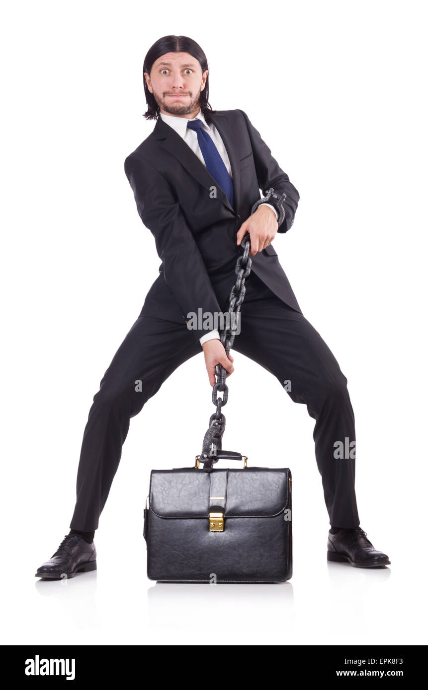 Man with chain isolated on the white Stock Photo - Alamy