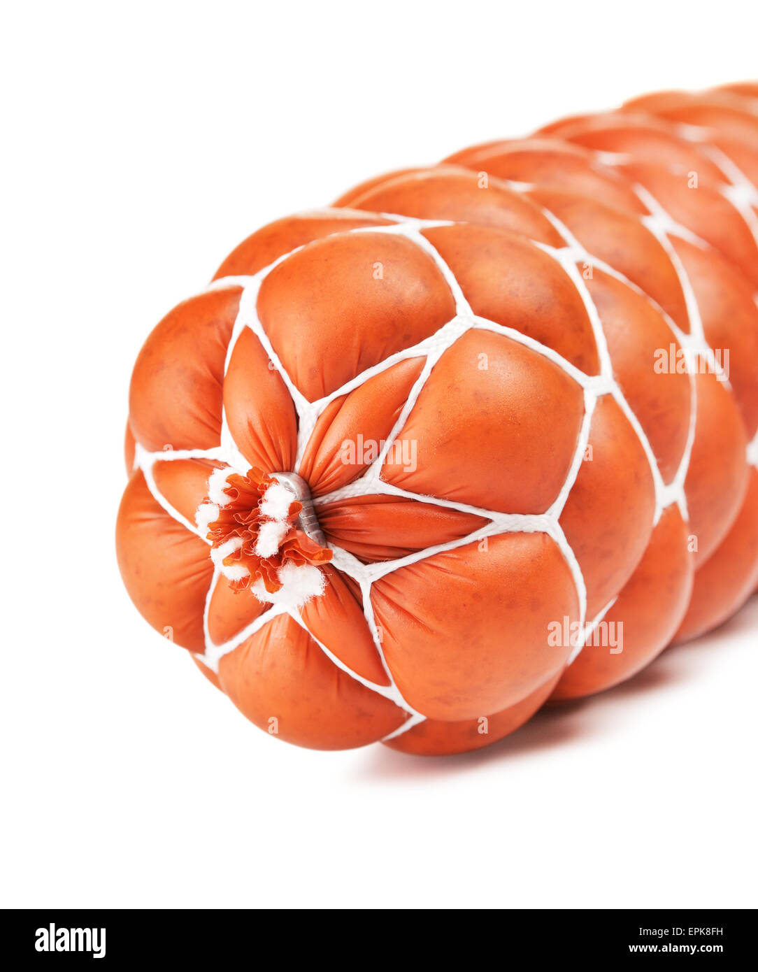 boiled sausage loaf, isolated on white background Stock Photo - Alamy