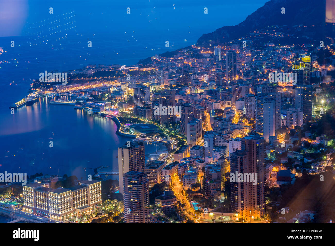 Night view of Monaco from mountain Stock Photo - Alamy