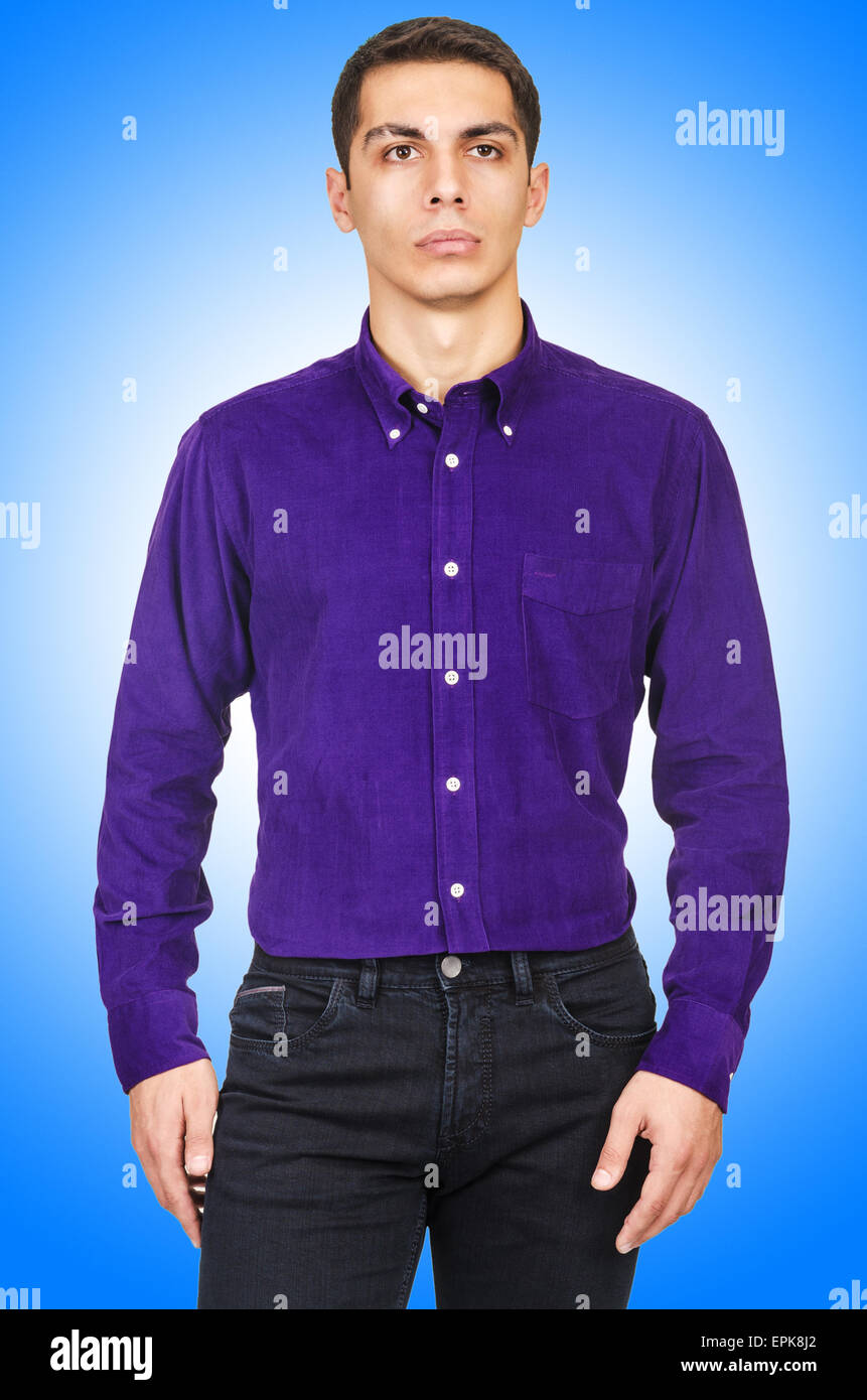Male model with shirt isolated on white Stock Photo - Alamy