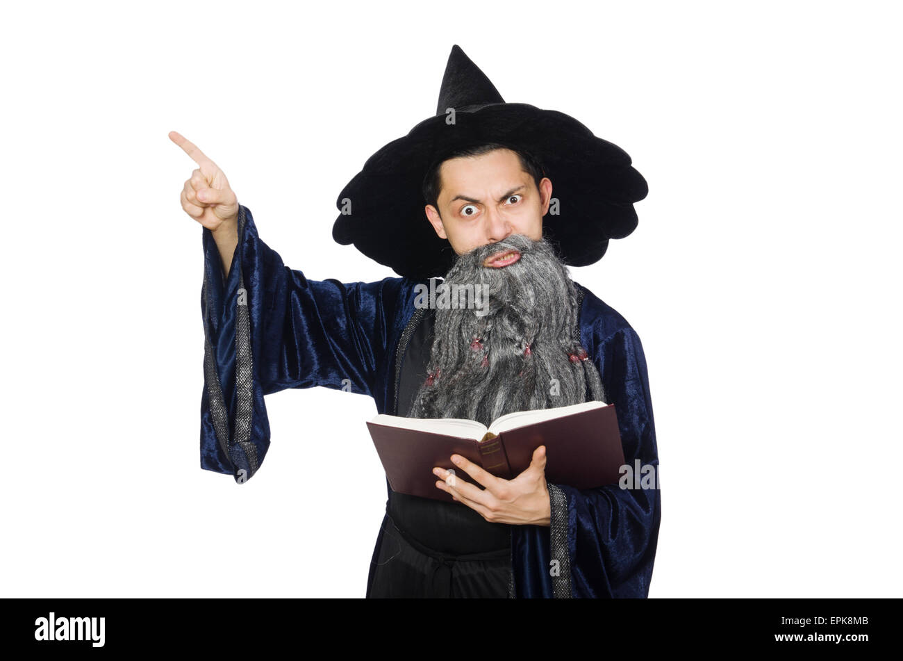 Funny wise wizard isolated on the white Stock Photo - Alamy