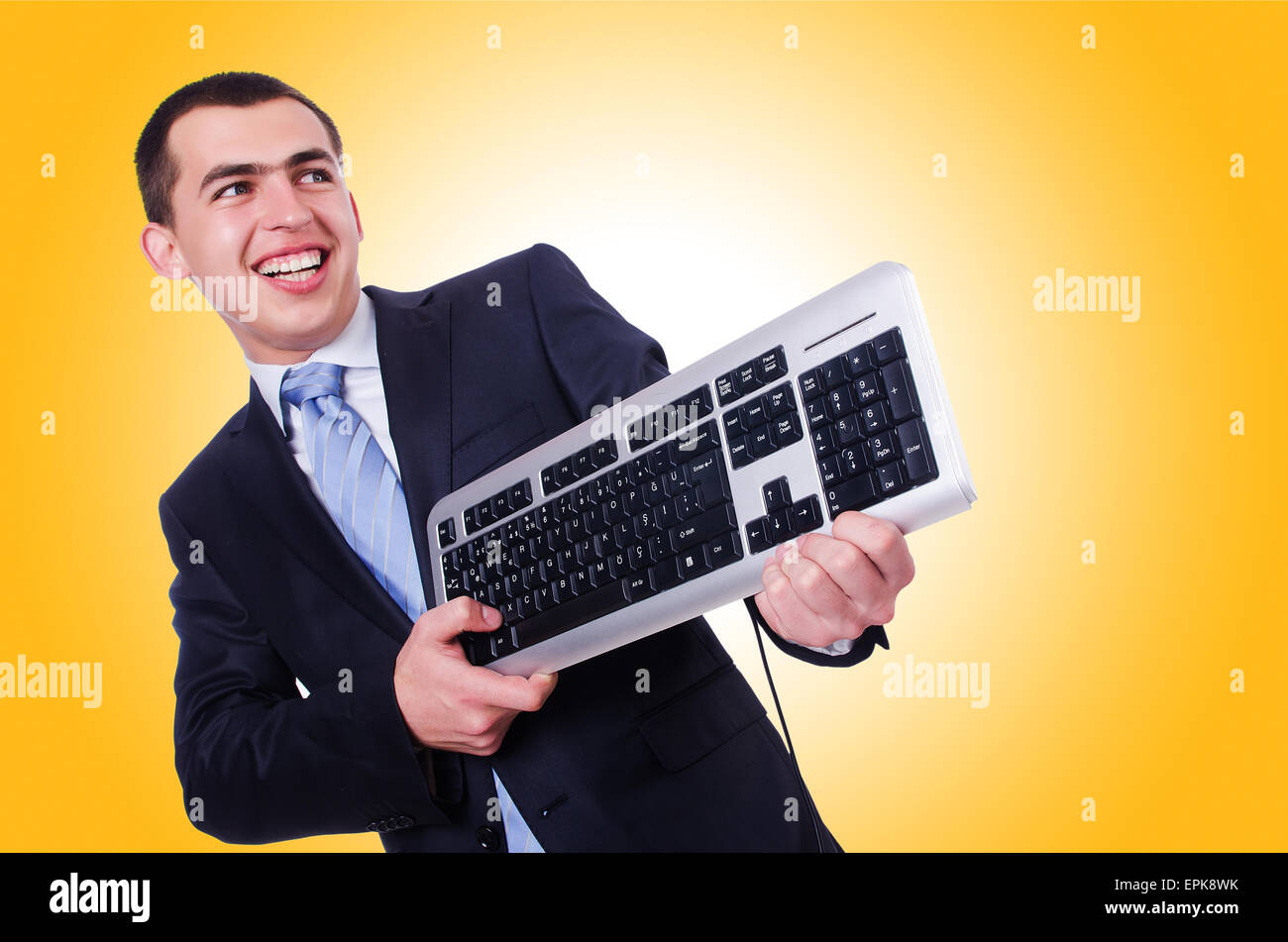 Computer geek nerd in funny concept Stock Photo - Alamy