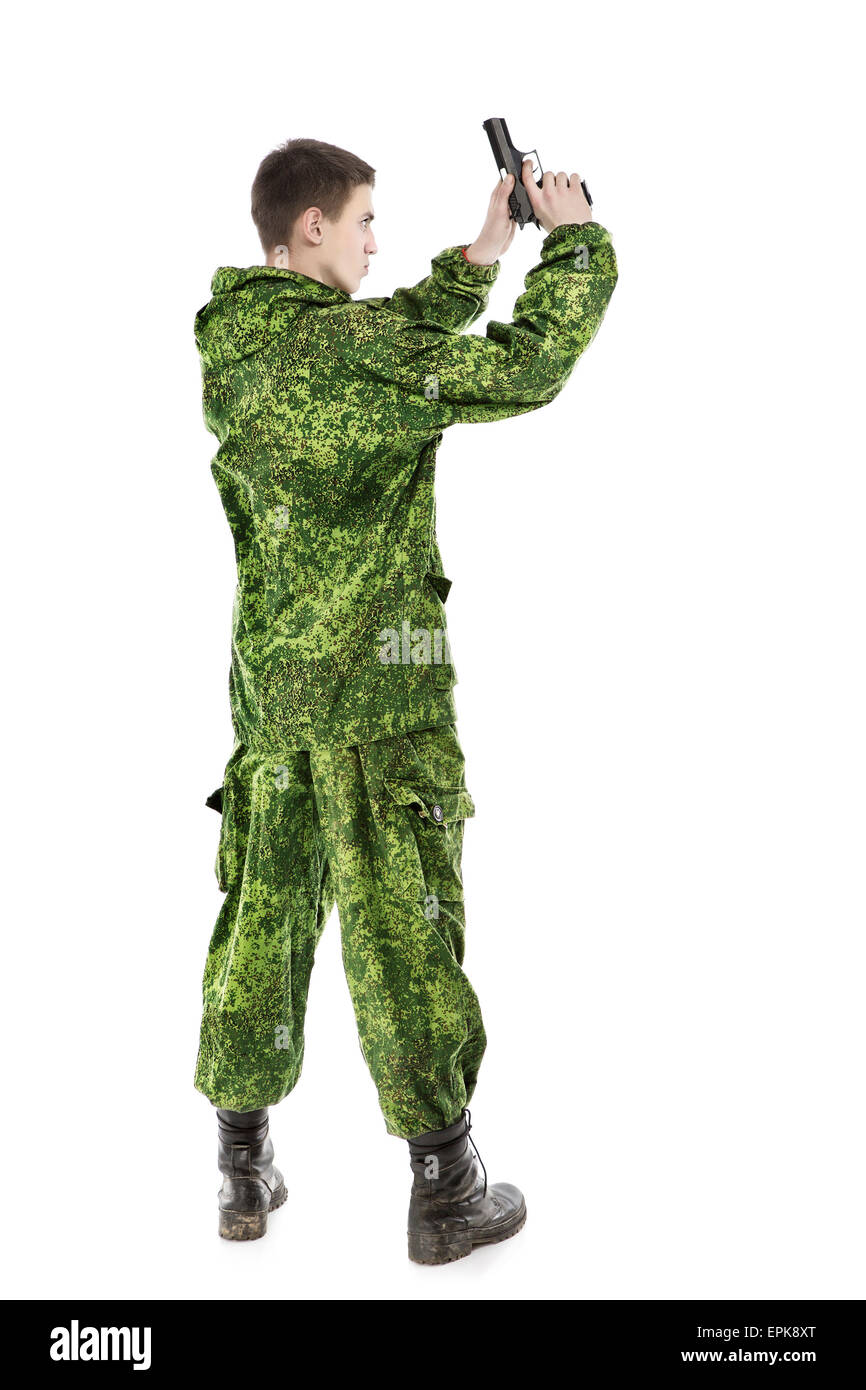 Soldier white background man gun hi-res stock photography and images ...