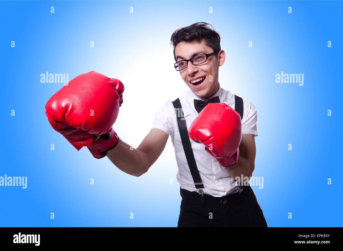 Funny boxer isolated on the white background Stock Photo - Alamy