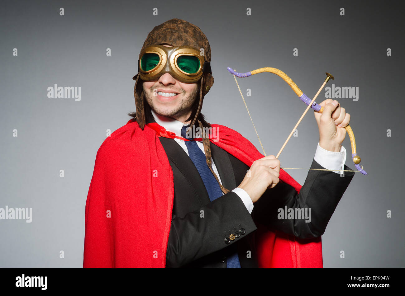 Man wearing red clothing in funny concept Stock Photo - Alamy