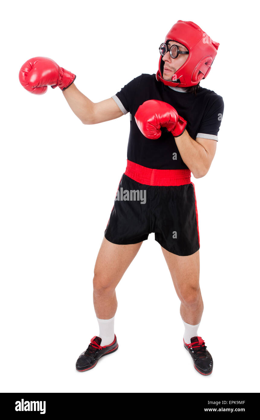 Funny boxer isolated on the white Stock Photo - Alamy