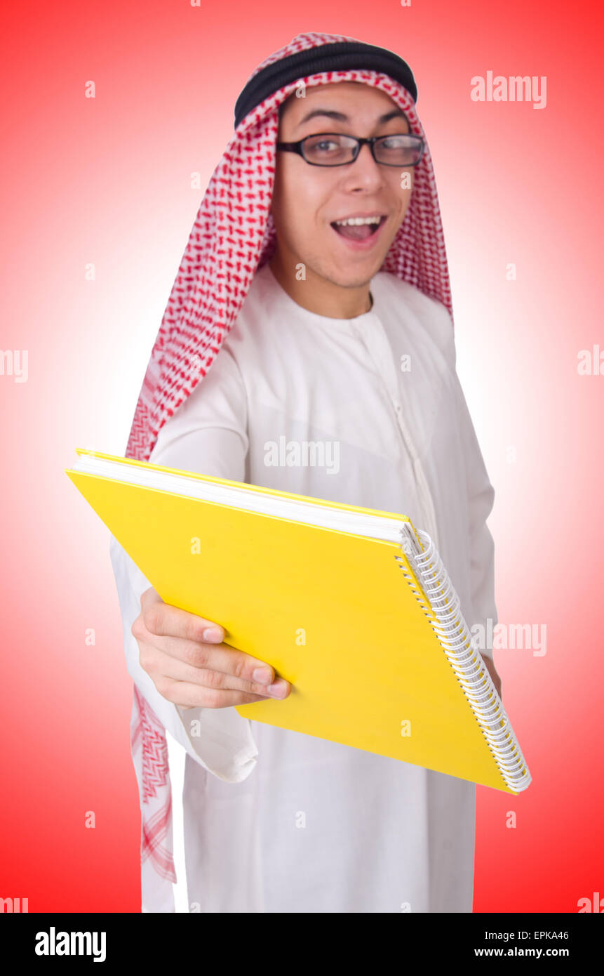 Arab student isolated on white Stock Photo - Alamy