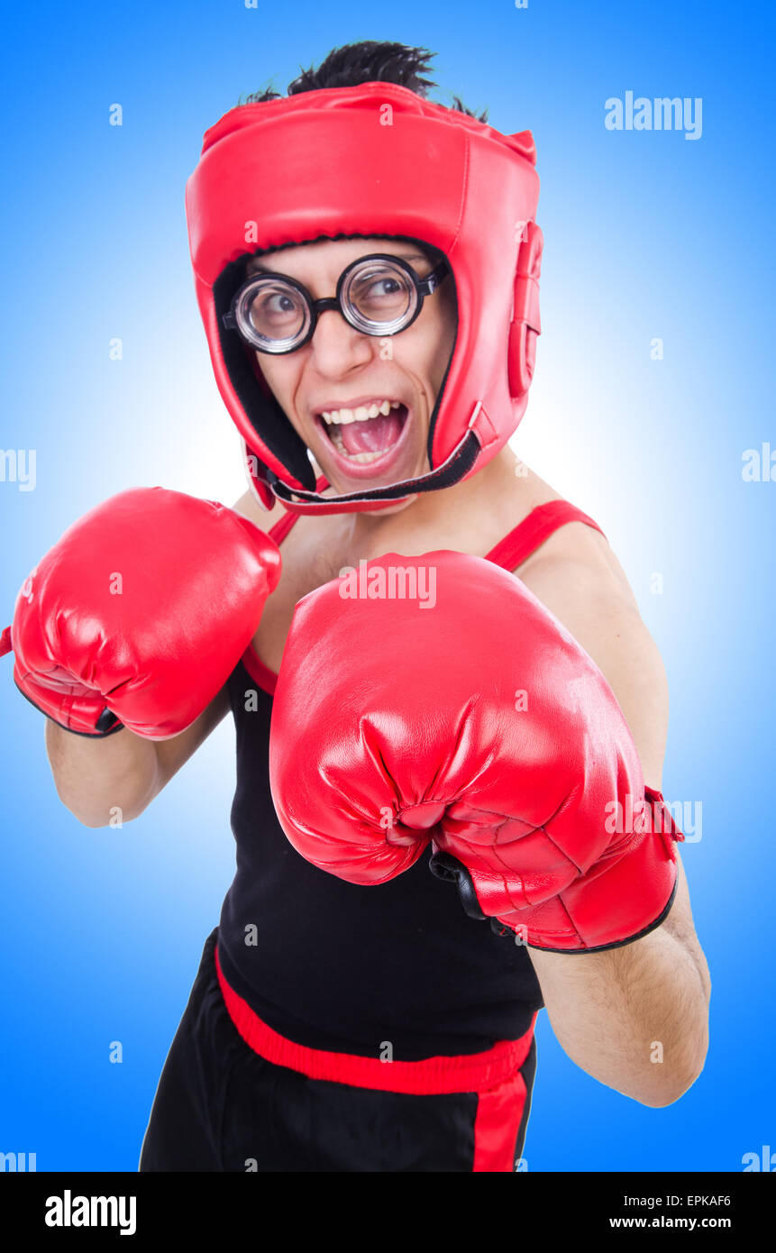 Funny boxer isolated on the white background Stock Photo - Alamy