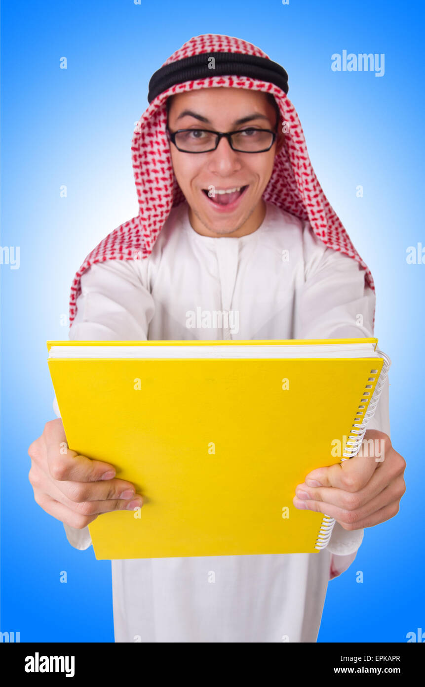 Arab student isolated on white Stock Photo - Alamy