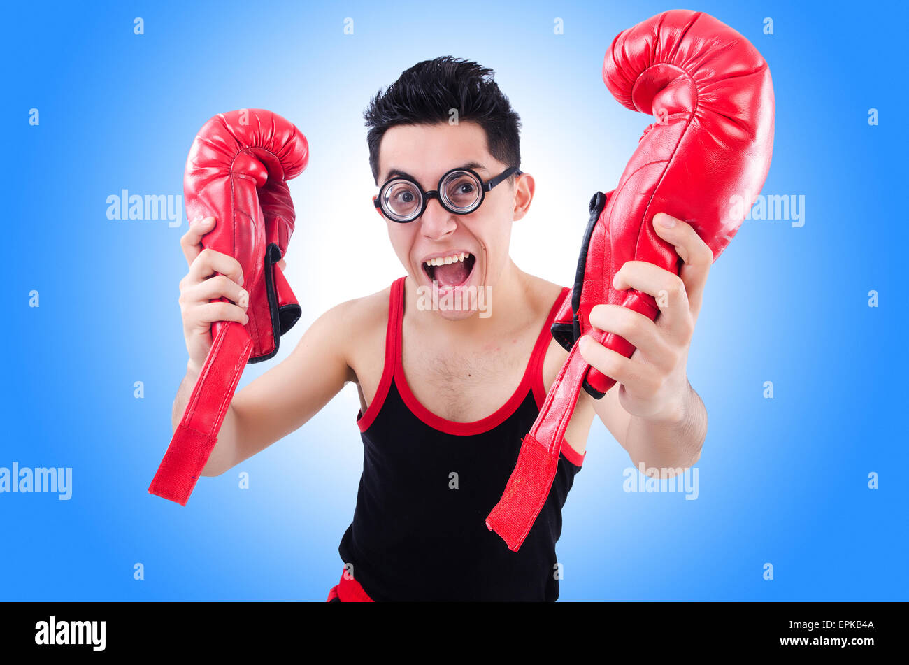 Funny boxer isolated on the white background Stock Photo - Alamy