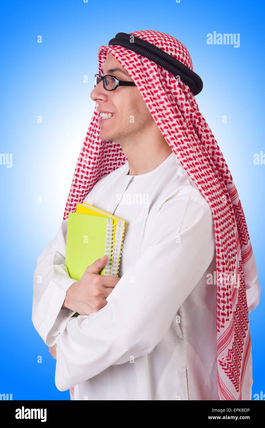 Arab student isolated on white Stock Photo - Alamy