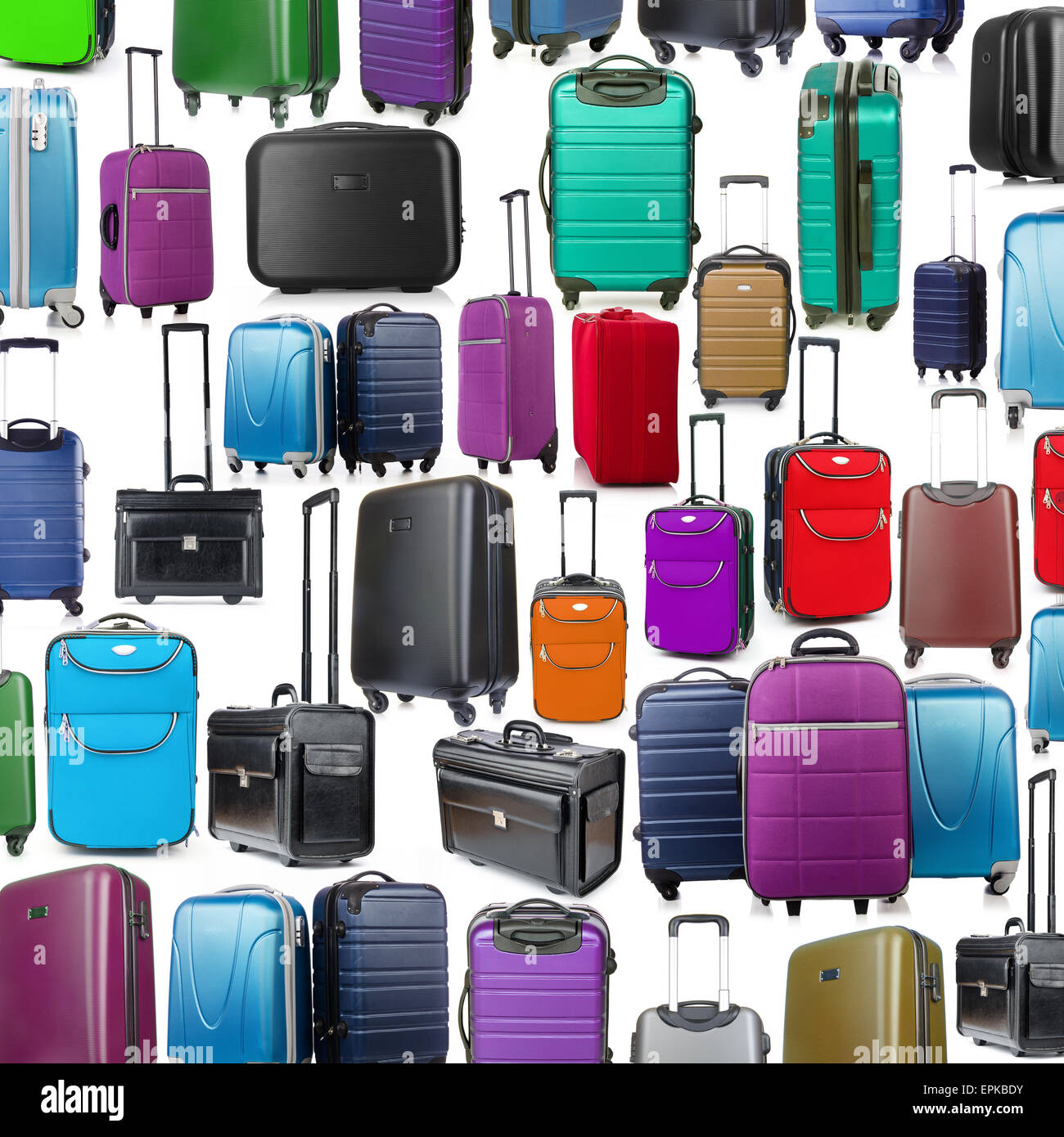 Background made of many suitcases on white Stock Photo - Alamy