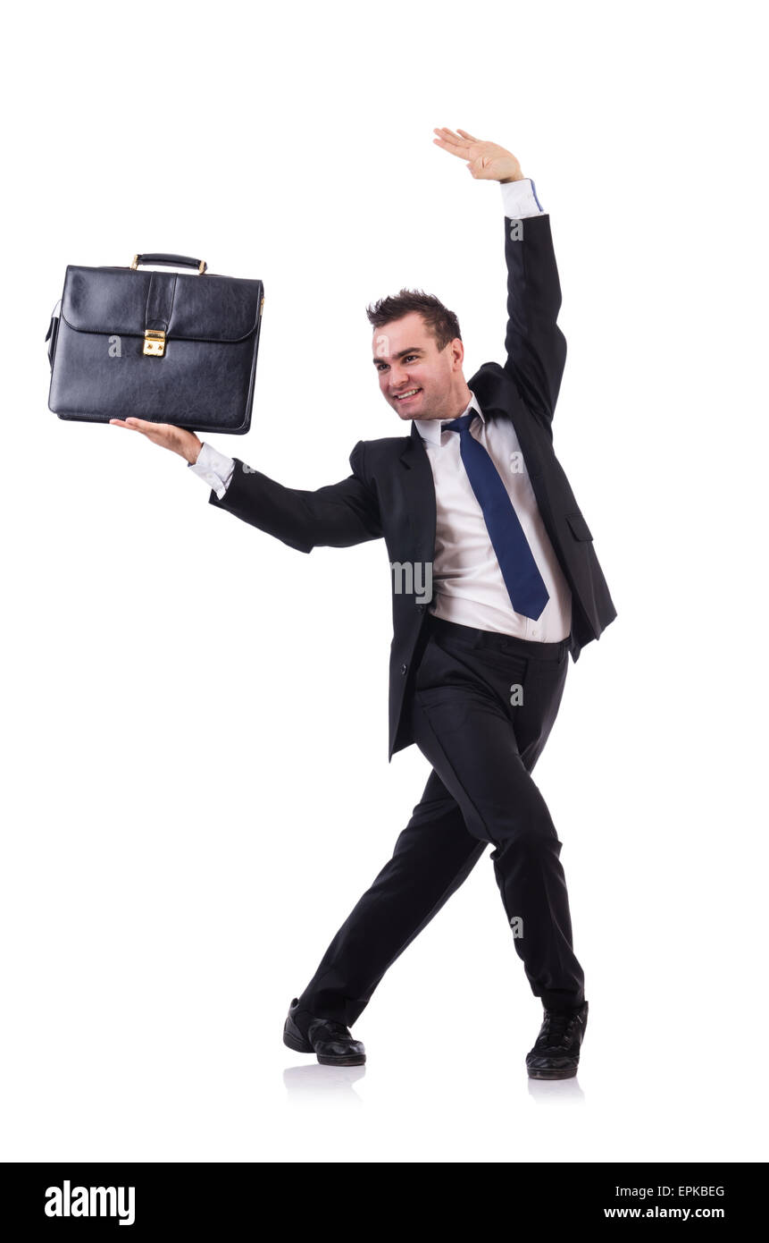 Dancing businessman isolated on the white Stock Photo - Alamy
