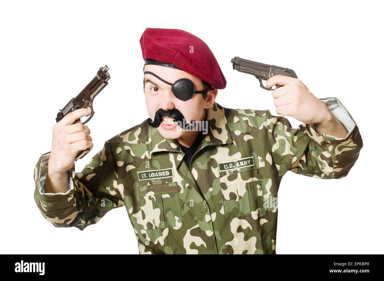 Funny soldier in military concept Stock Photo - Alamy
