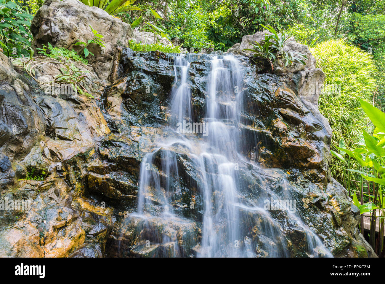 Waterfalls on bright summer day Stock Photo - Alamy
