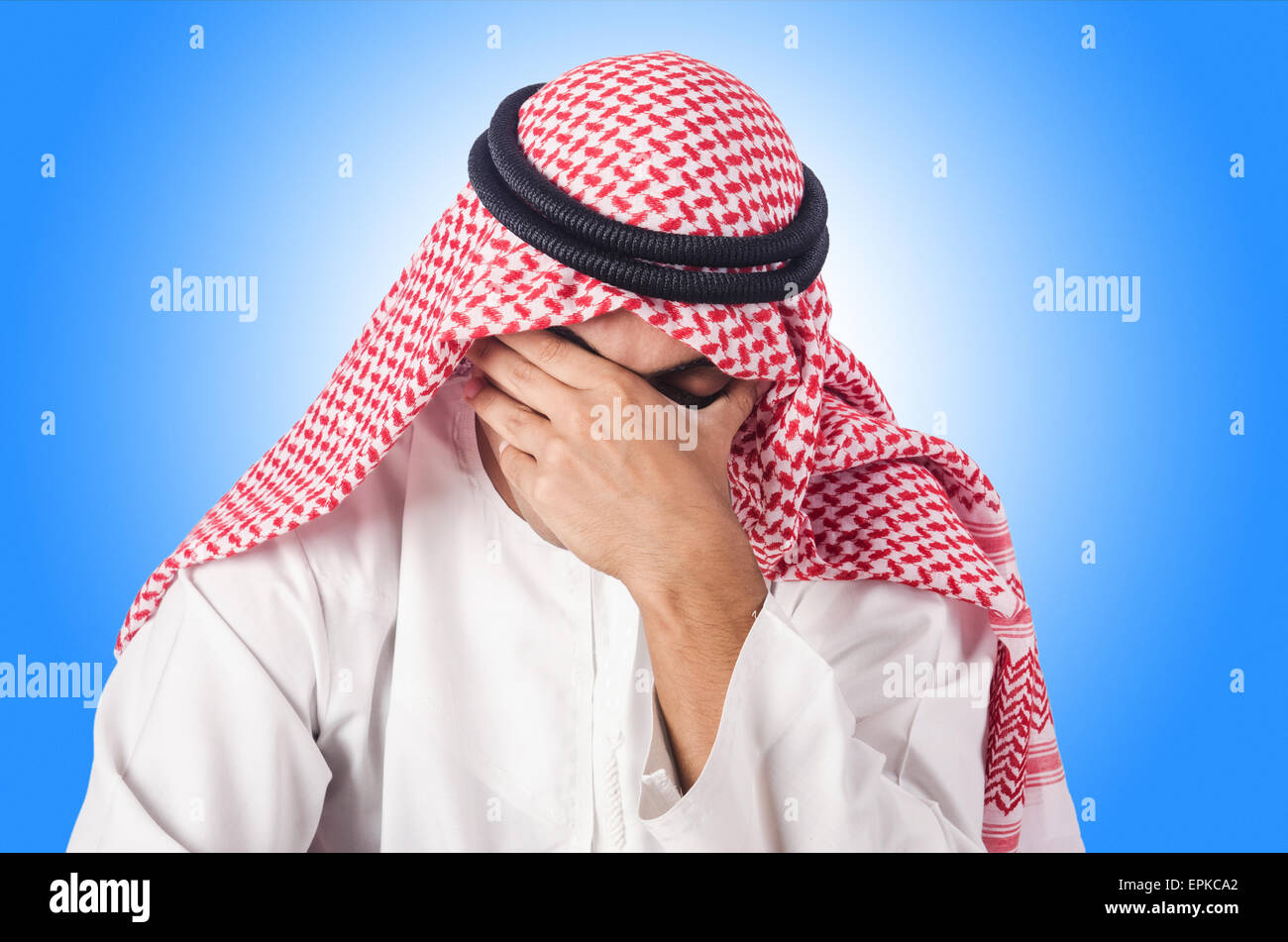Diversity concept with arab on white Stock Photo - Alamy