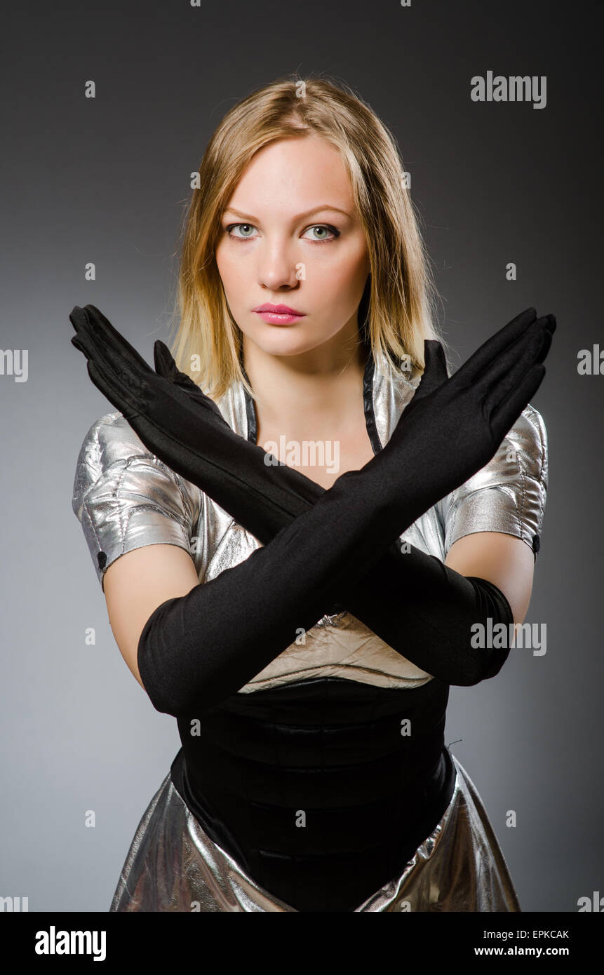 Tech woman in futuristic concept Stock Photo - Alamy