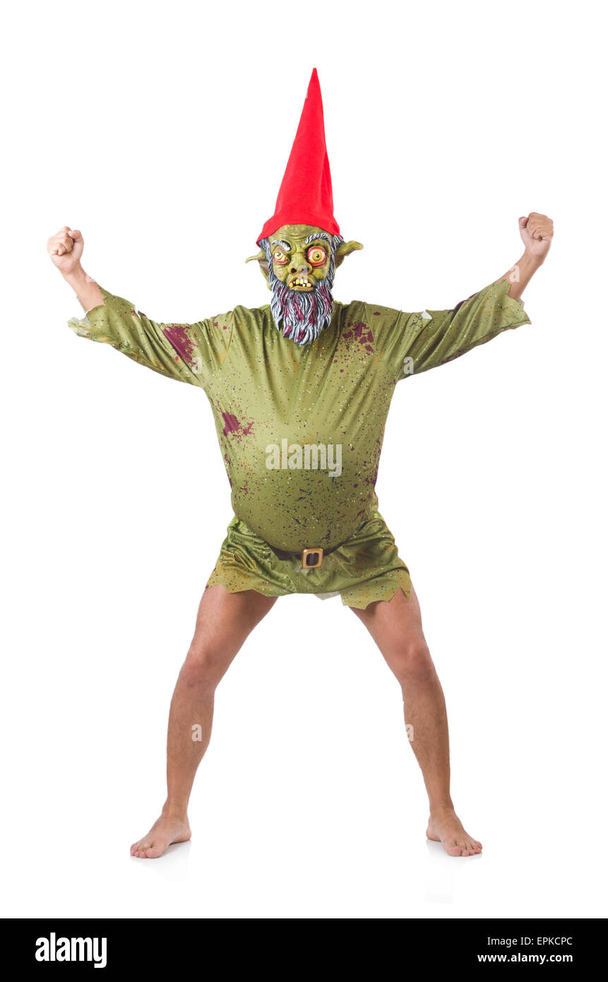 Savage man isolated on white Stock Photo - Alamy