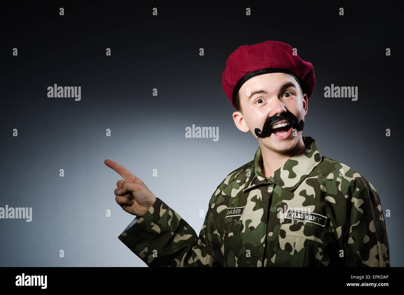 Funny soldier in military concept Stock Photo - Alamy