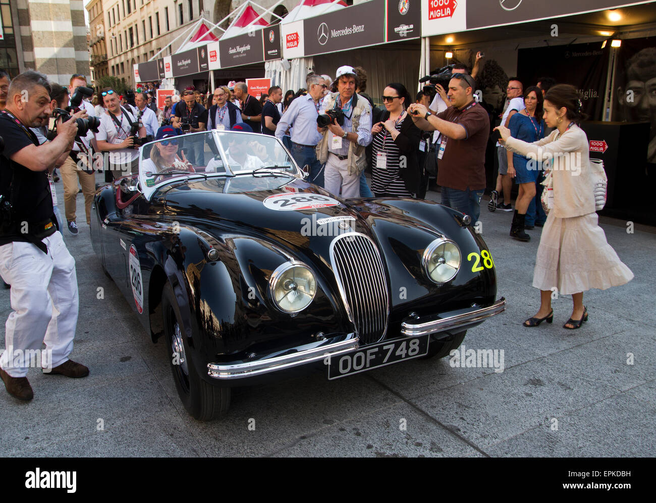models Jodie Kidd and David gandy in Piazza Vittoria for the start of ...