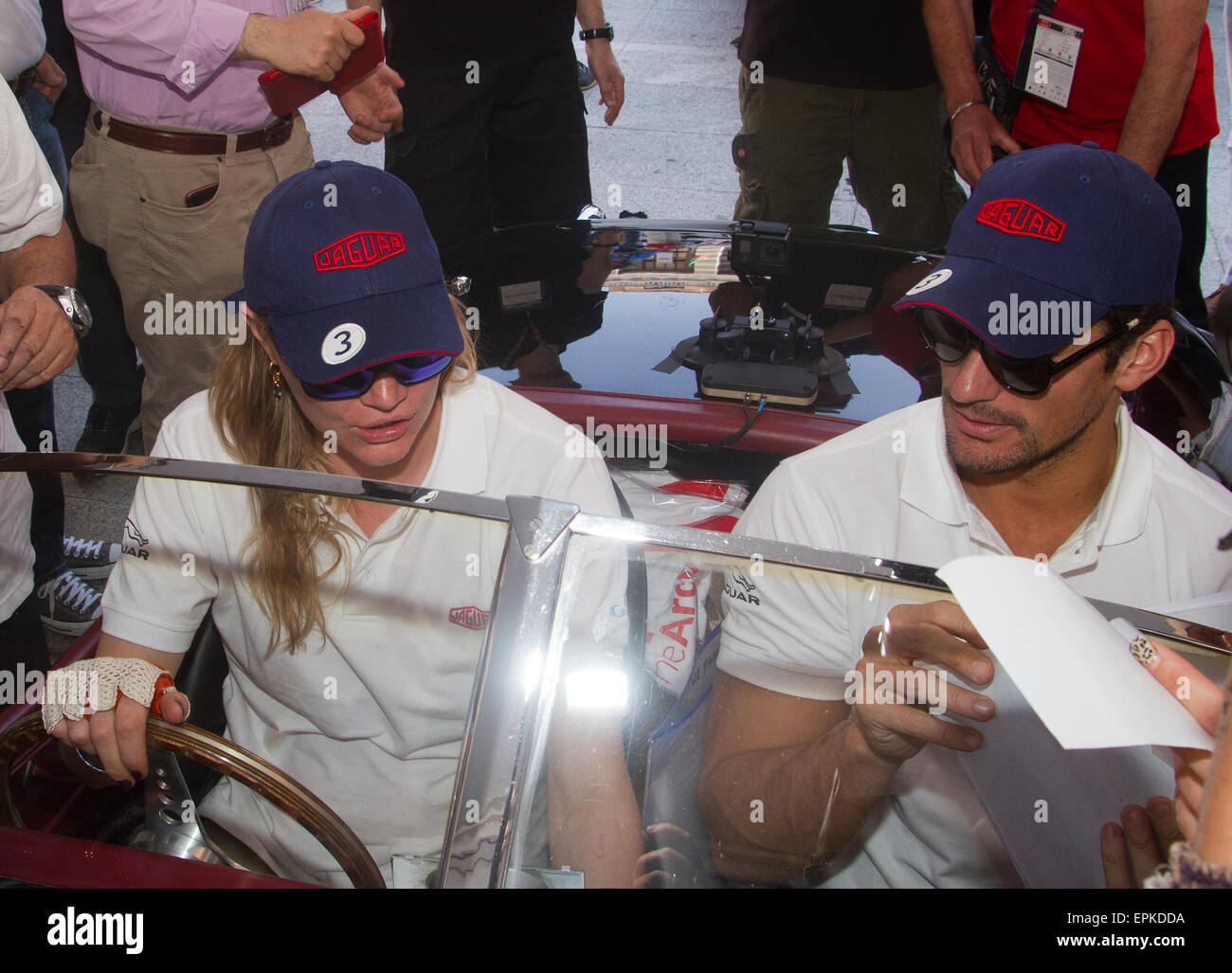 Models Jodie Kidd and David Gandy in Piazza Vittoria for the start of ...
