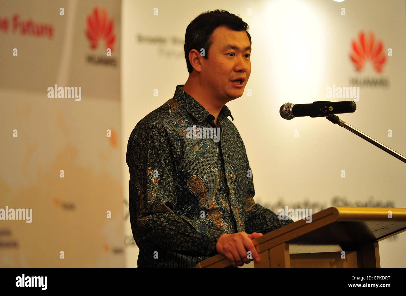 Jakarta, Indonesia. 19th May, 2015. CEO of Huawei Indonesia Sheng Kai ...
