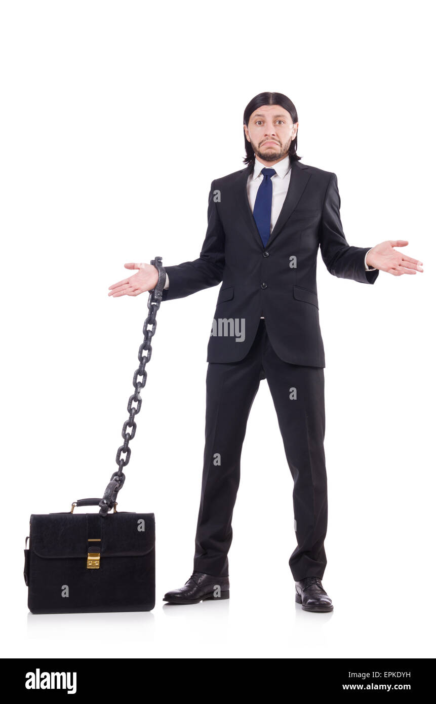 Man with chain isolated on the white Stock Photo - Alamy