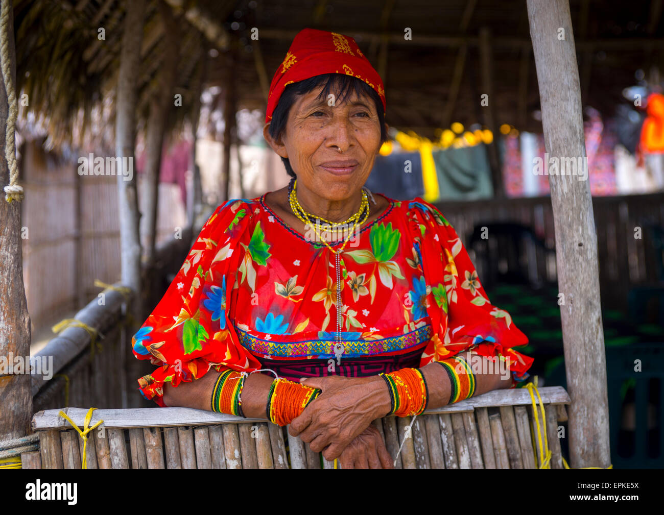 Panama, San Blas Islands, Mamitupu, Portrait Of Kuna Tribe Woman Stock ...
