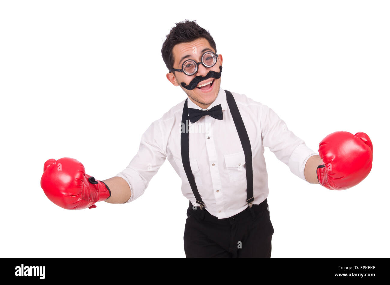 Funny boxer isolated on the white background Stock Photo - Alamy