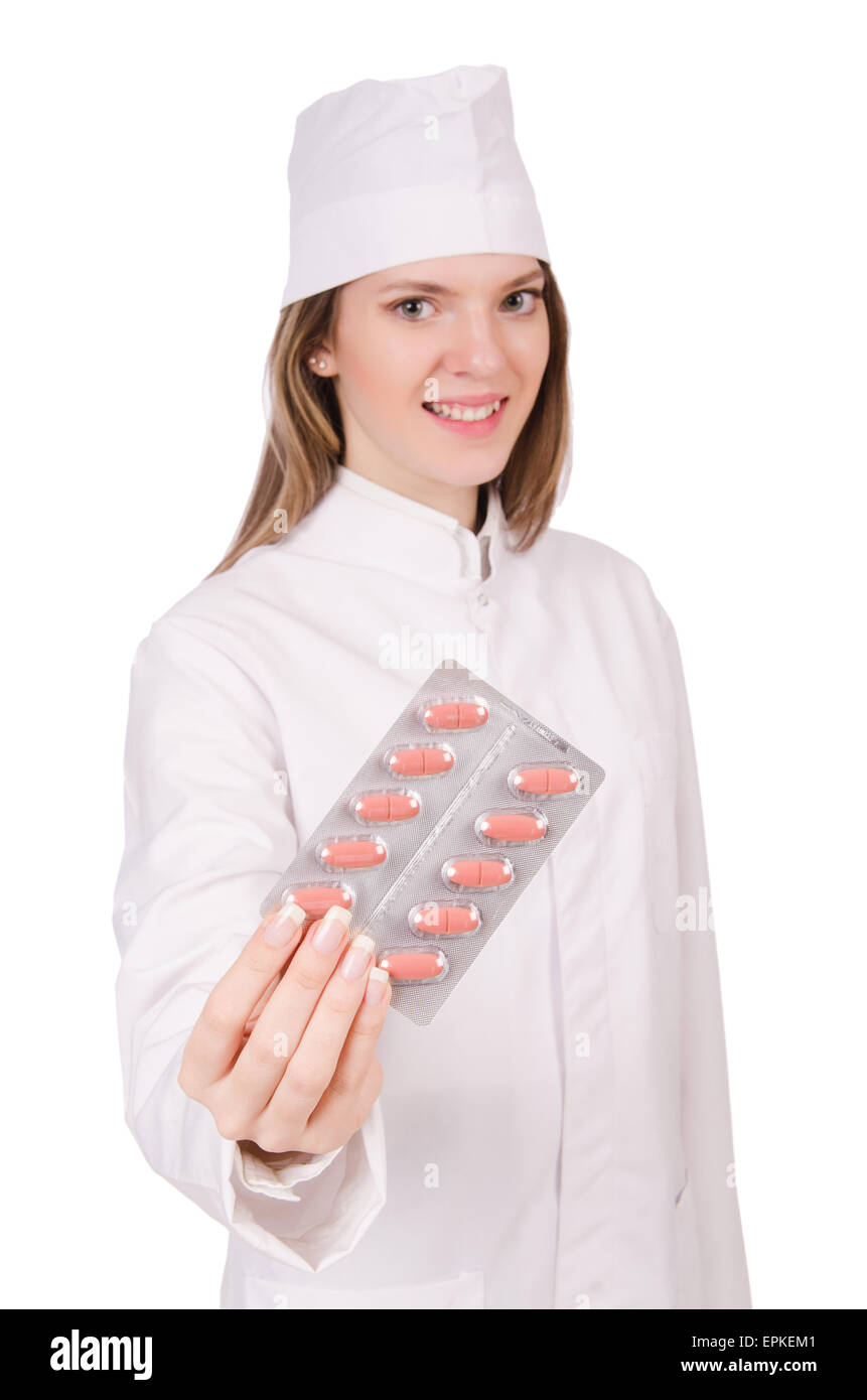 Woman doctor isolated on the white Stock Photo - Alamy