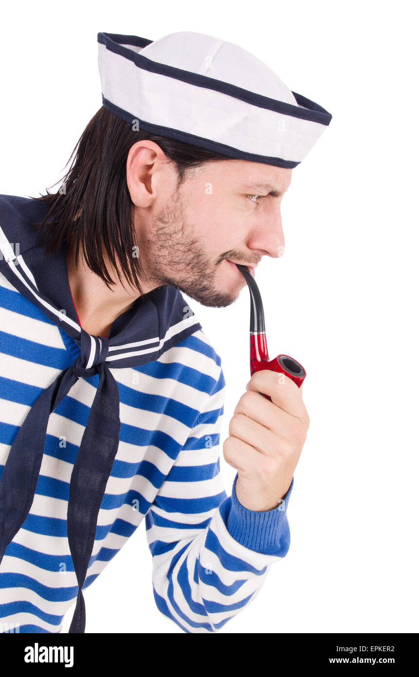 Funny sailor isolated on the white Stock Photo - Alamy