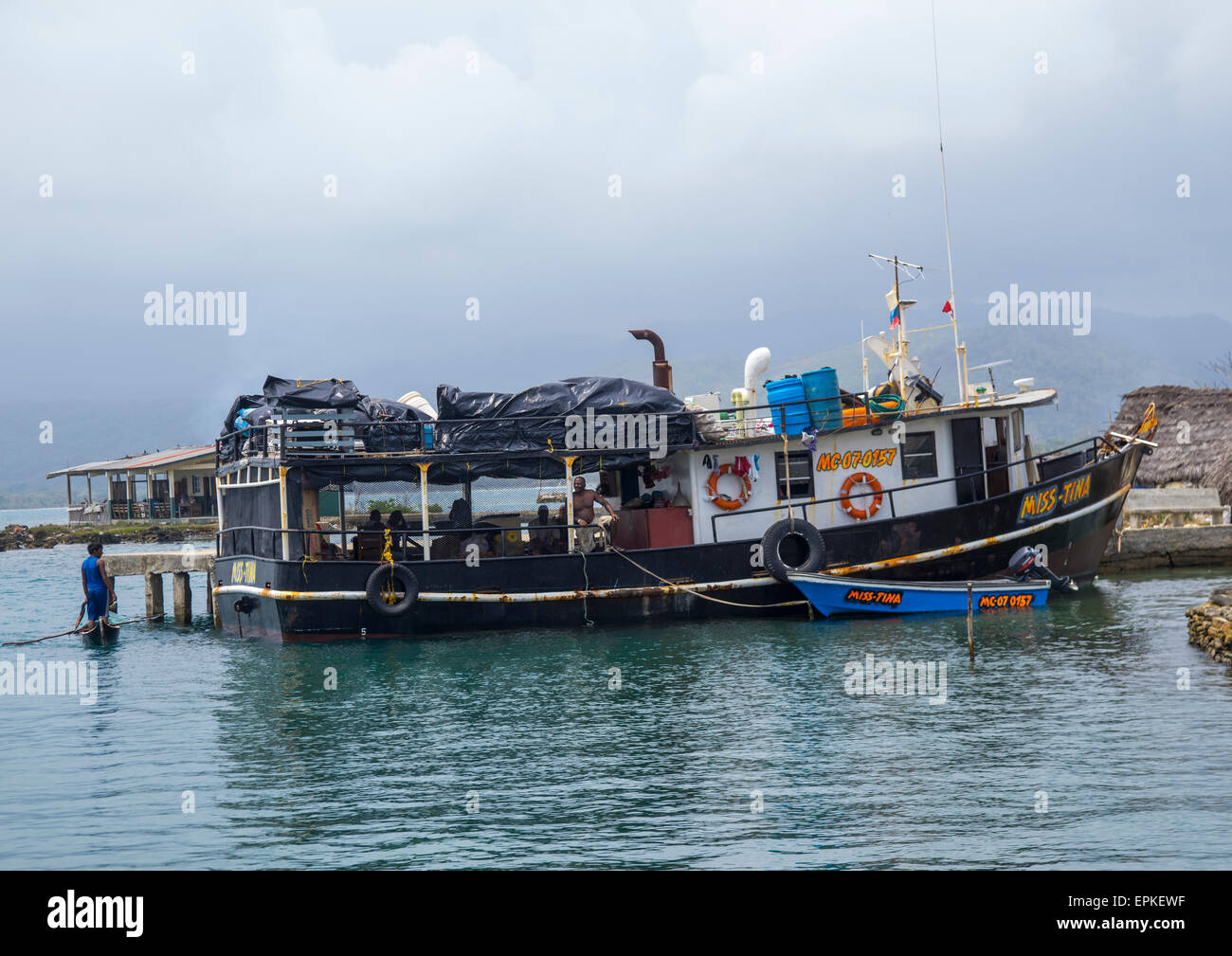 Panama, San Blas Islands, Mamitupu, Colombian Trading Boat In A Kuna ...