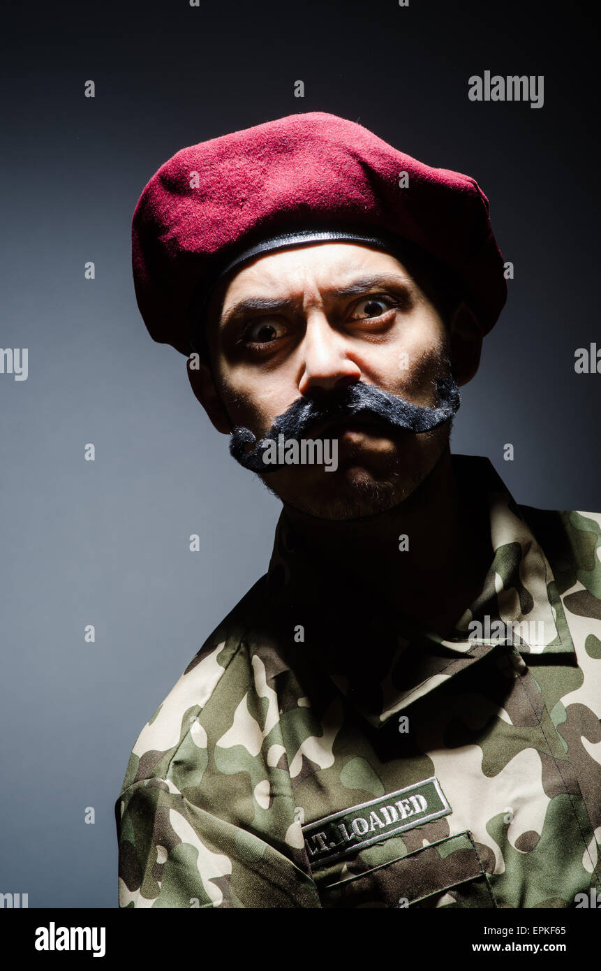 Funny soldier in military concept Stock Photo - Alamy