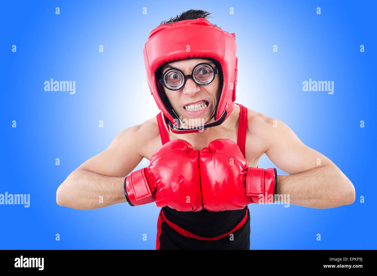 Funny boxer isolated on the white background Stock Photo - Alamy