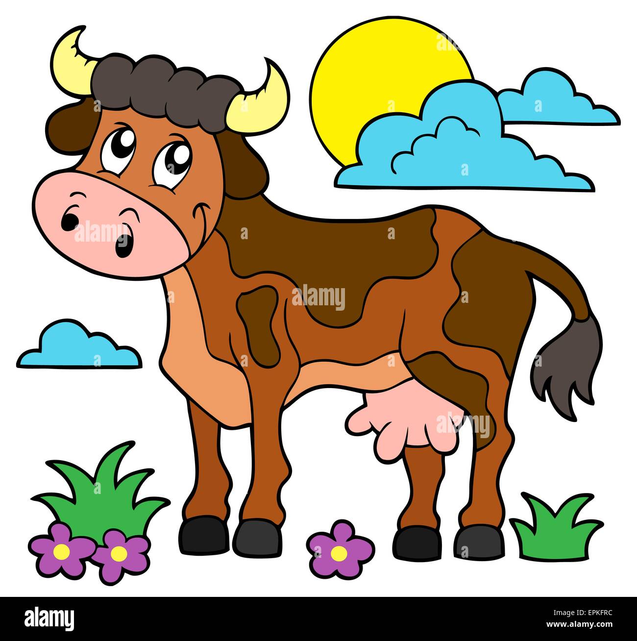 Cow theme image 1 - picture illustration Stock Photo - Alamy