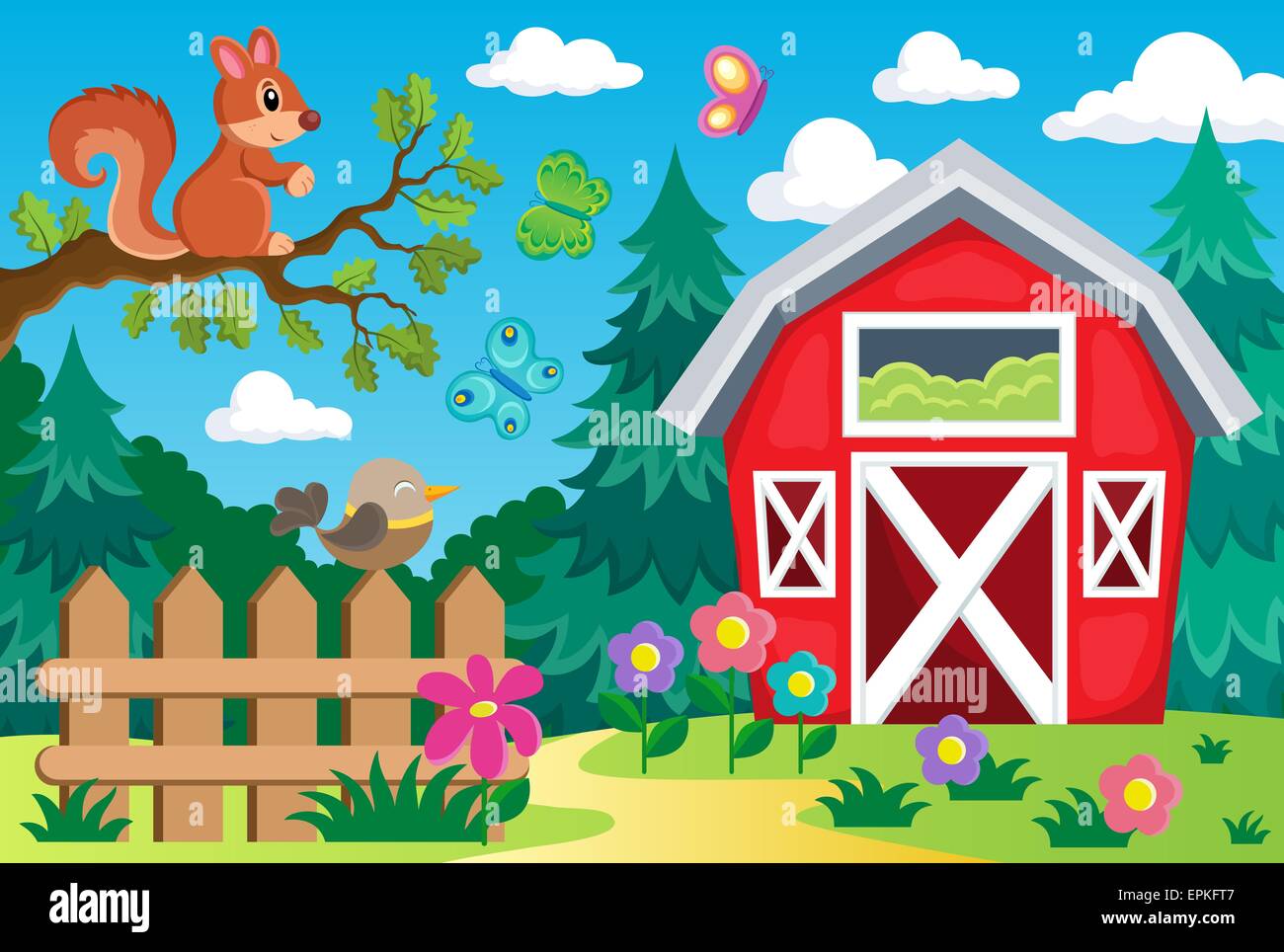 Farm topic background 2 - picture illustration Stock Photo - Alamy