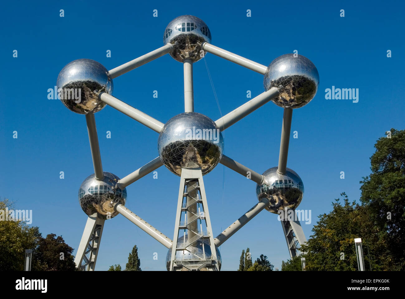 Atomium Worldfamous Monument of a iron atomic nucleus Brussels Belgium ...