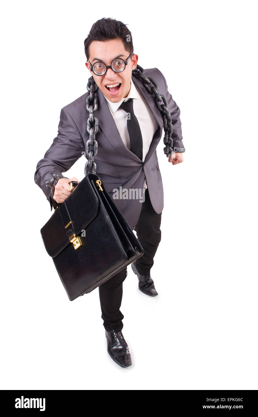 Man with chain isolated on white Stock Photo - Alamy